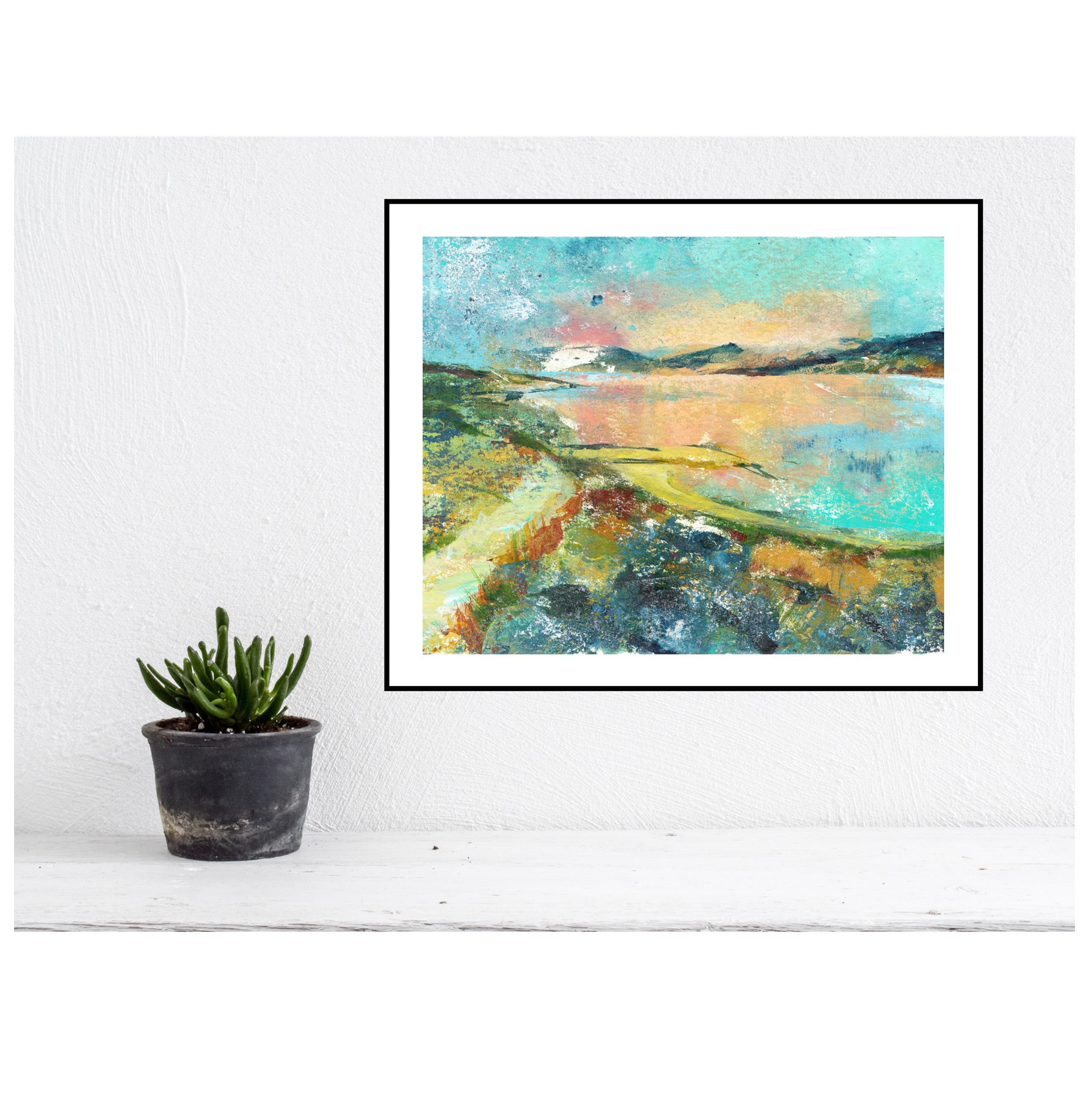 Spanish Landscape Painting Art Print Contemporary Landscape Art Lake ...