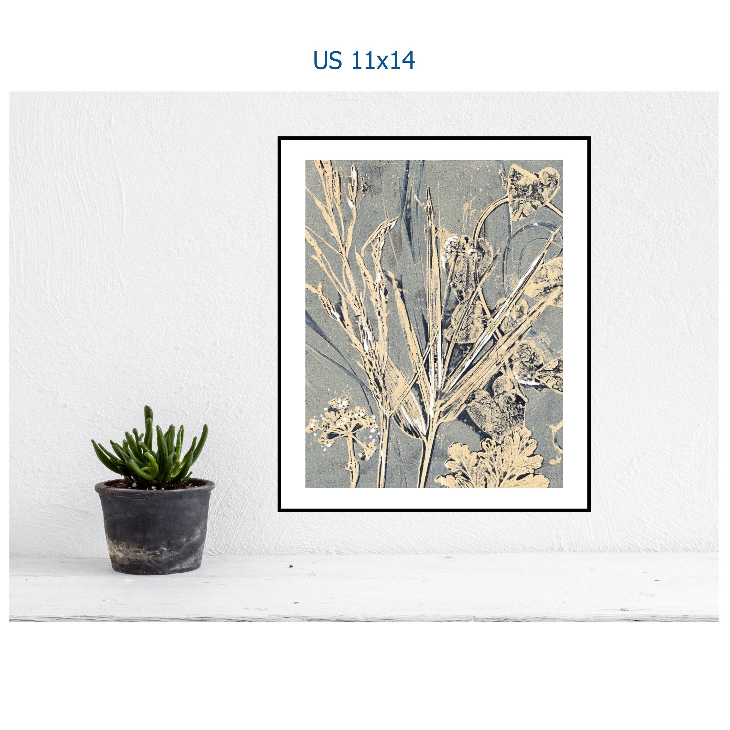 Modern botanical painting nature art botanical art prints | Etsy