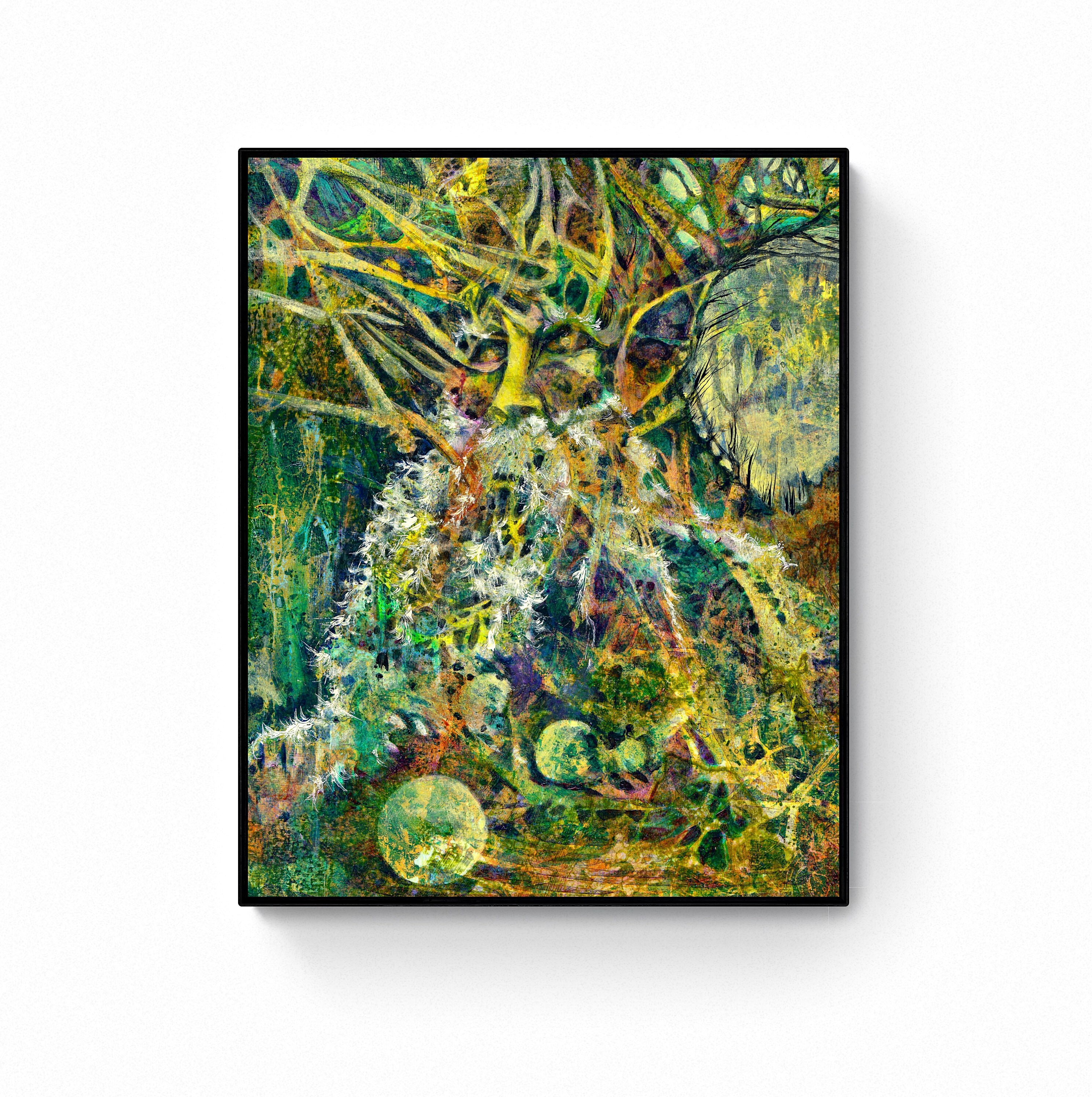 Home & Living Watercolor & acrylic Green man painting Fangorn forest ...