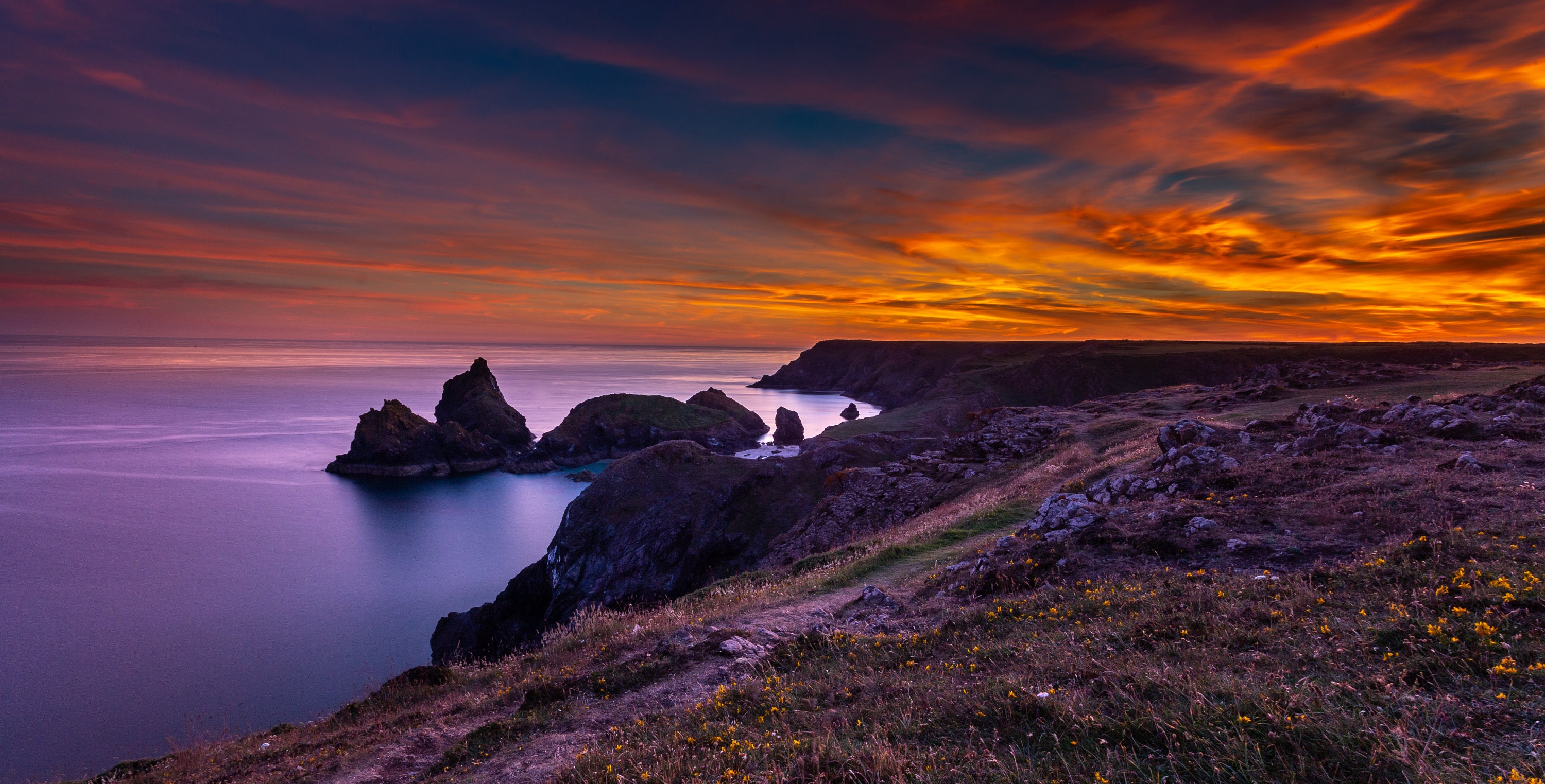 Sunset at Kynance Cove on the Lizard Peninsular Cornwall the | Etsy