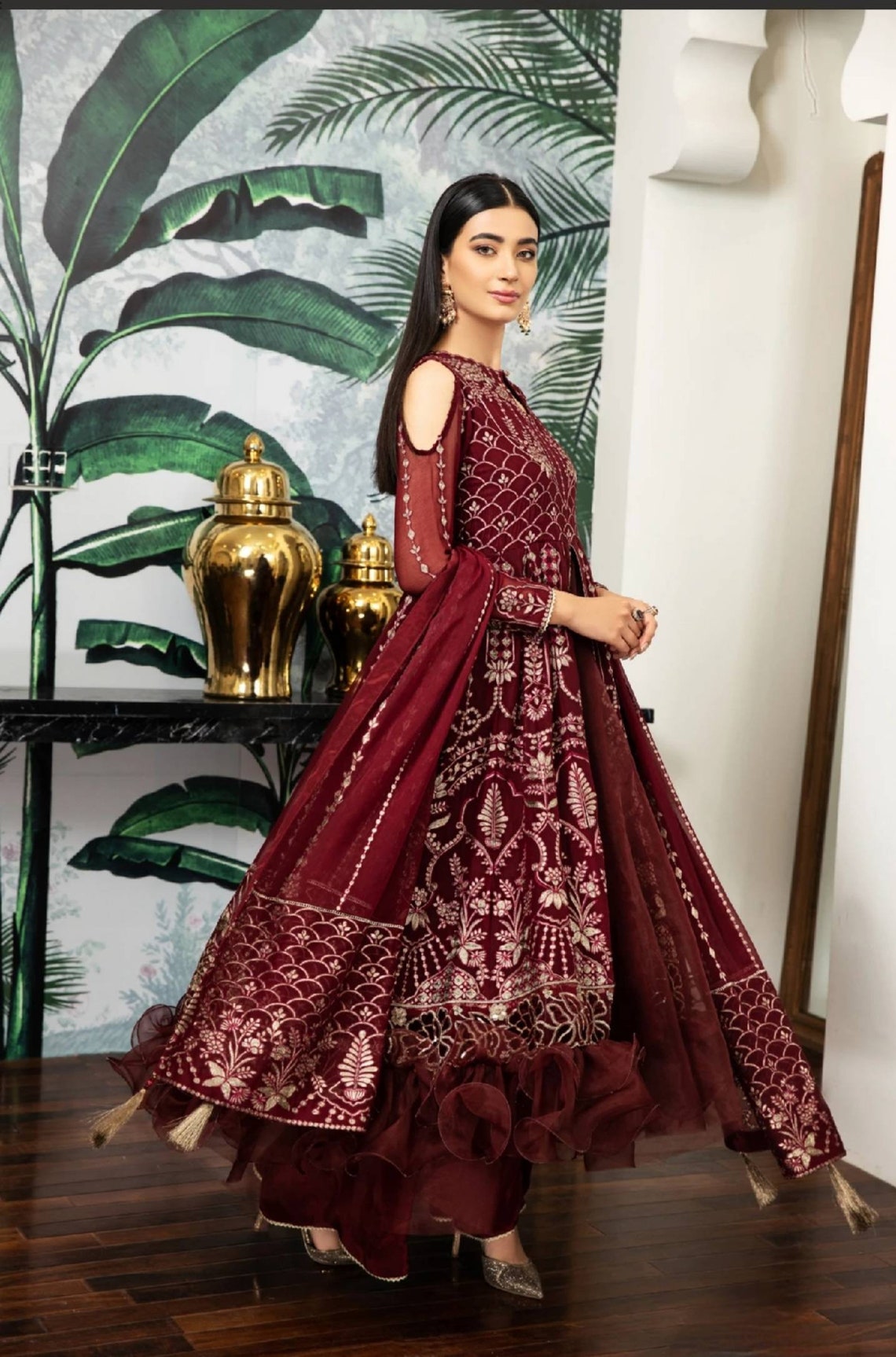 Maroon Frock.size Xsmall Available. Please Follow Chart for Proper ...