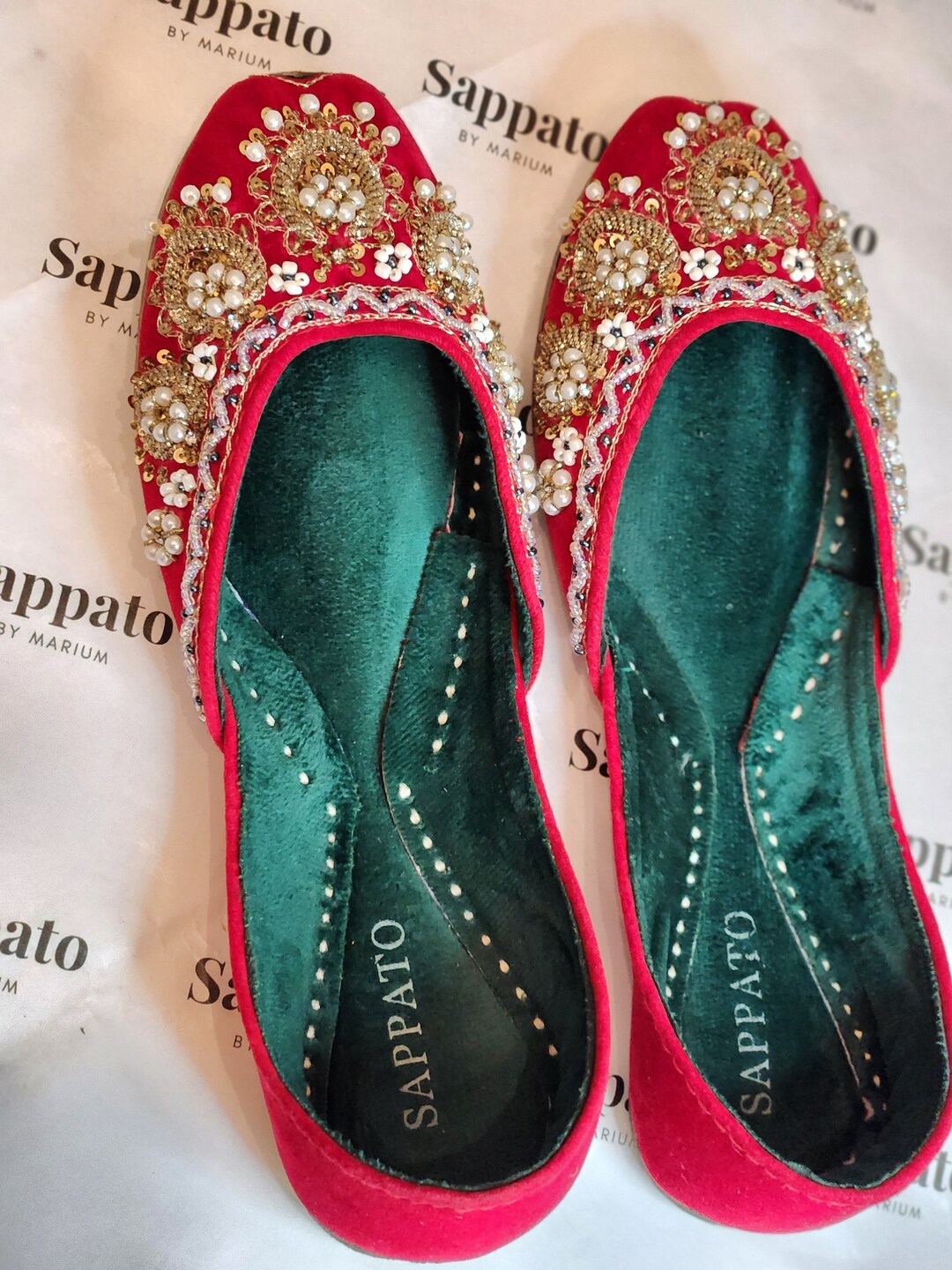 Shahi Red Khussa. - Etsy