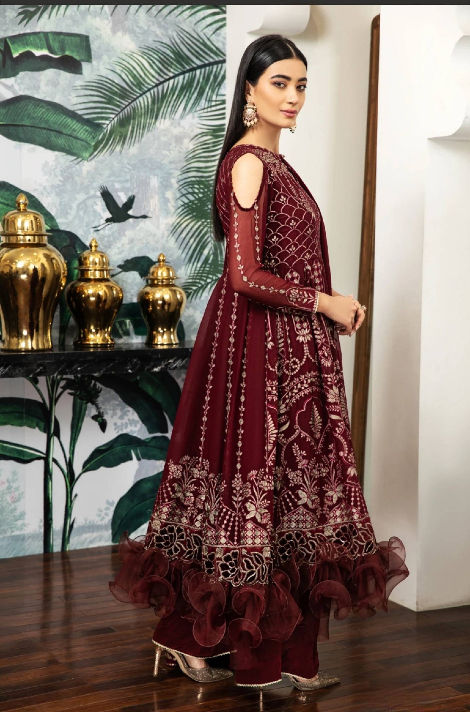 Maroon Frock.size Xsmall Available. Please Follow Chart for Proper ...