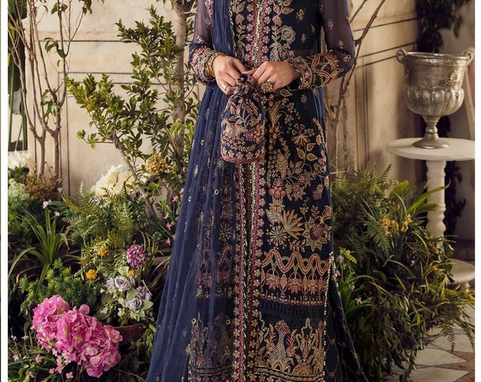Perfect Blue Outfit for a Perfect Evening . Pakistani Designer Wear ...