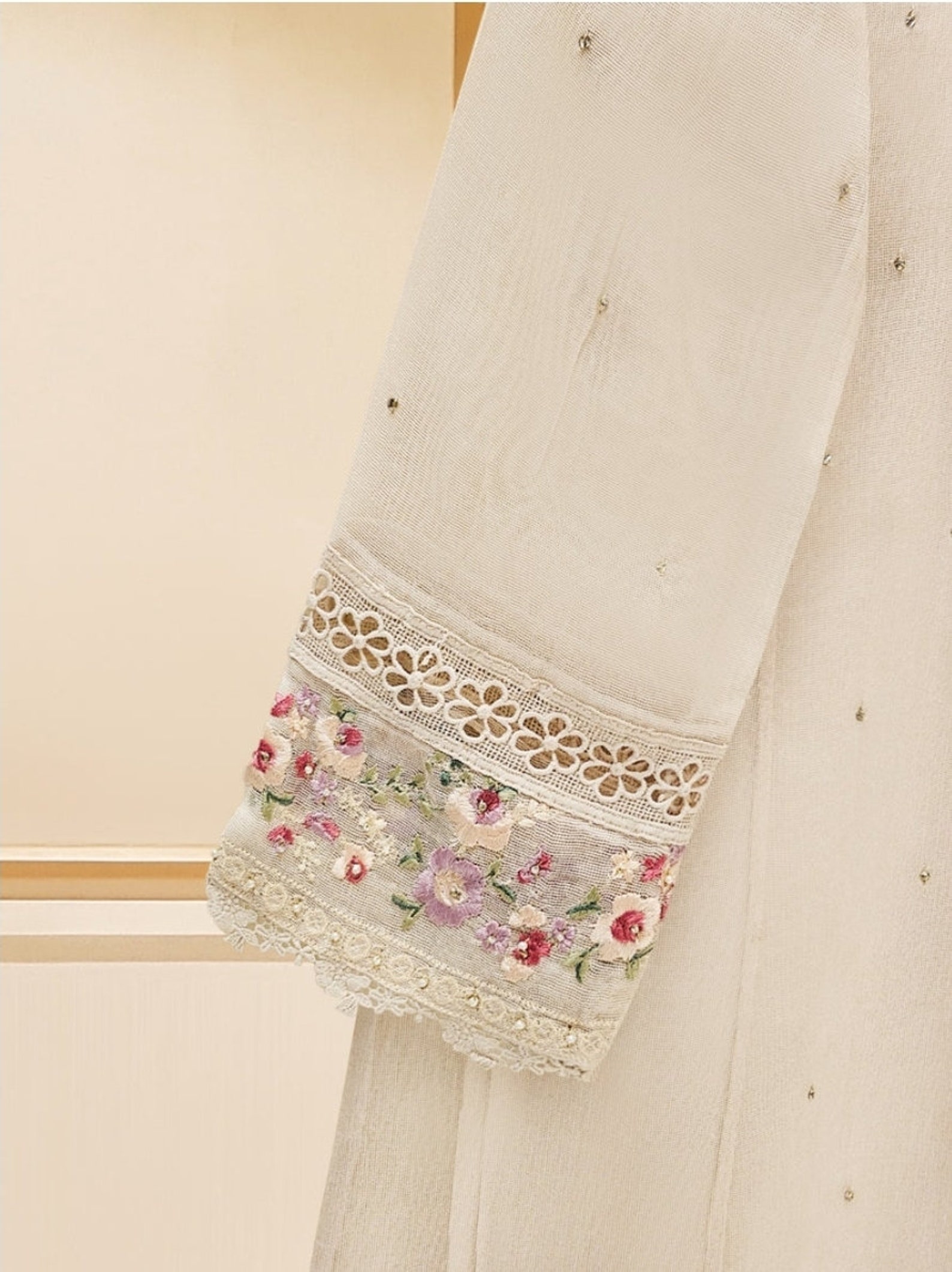 3 Pc Pure Cotton Net Embroidered Suit. Original Agha Noor. - Etsy