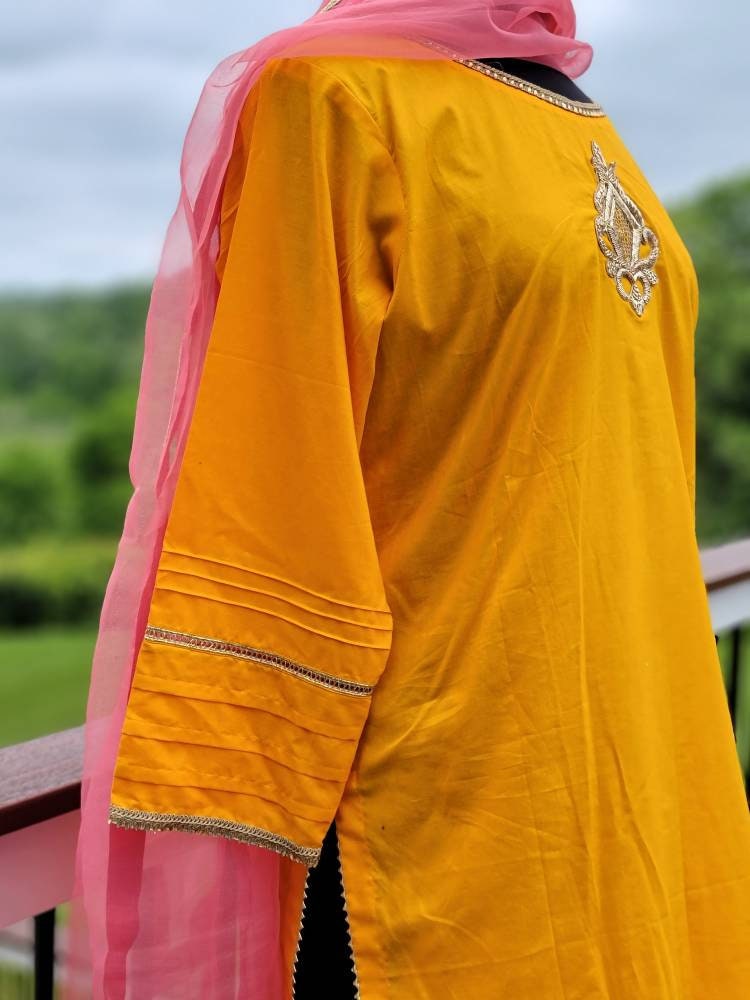Beautiful Bright Yellow Gharara Set. - Etsy