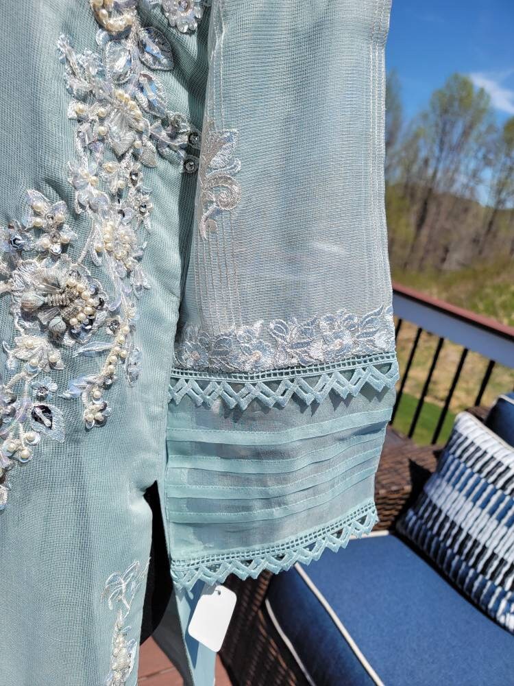 Gorgeous Ice Blue Formal Attire. Ready to Wear. Heavy All Over - Etsy