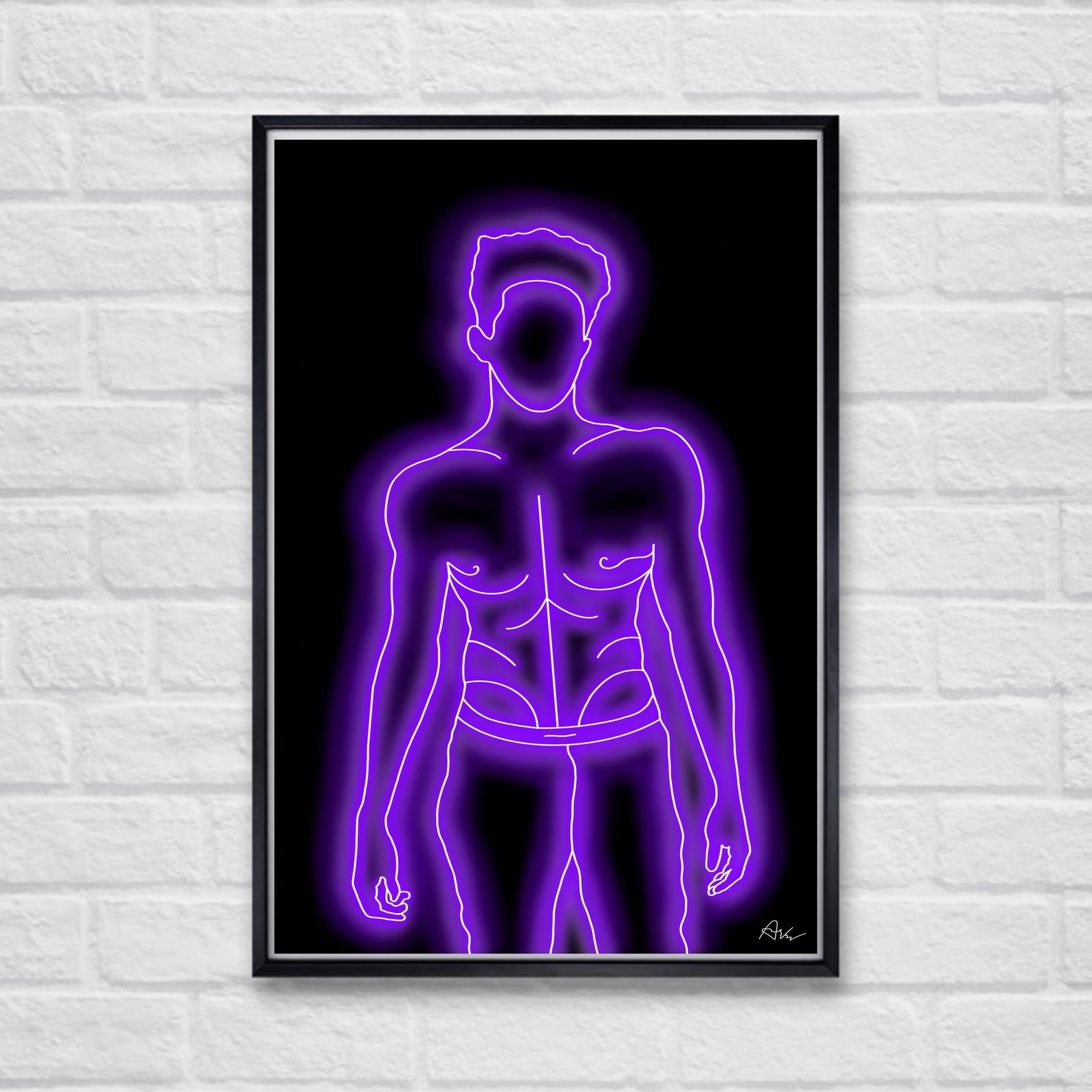 Custom Neon Drawing Print | Etsy