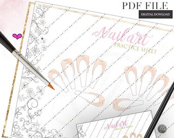 Printable Acrylic Application Practice Sheet No Watermark Nail Art ...
