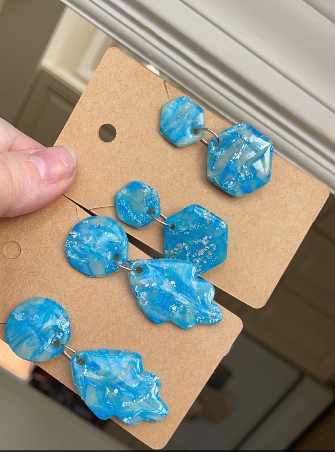 Detroit Lions Themed Polymer Clay Marble Earrings - Etsy