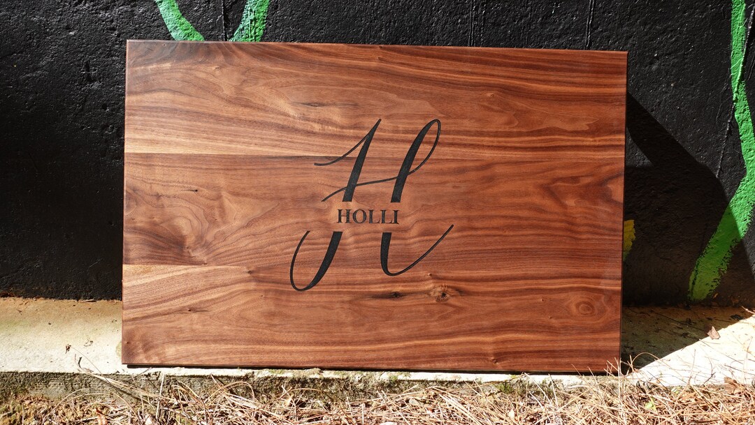 Walnut Noodle Board / Cutting Board - Personalized/ Epoxy Filled 32-3/4 ...