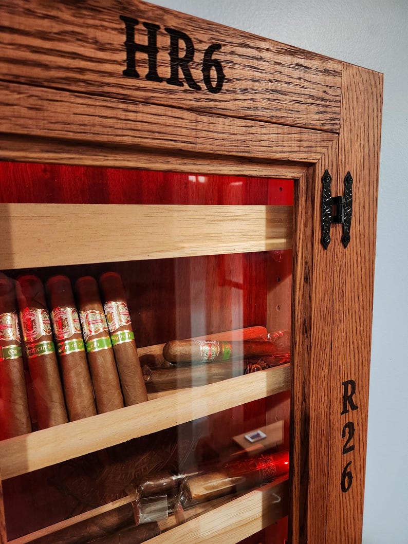 Firefighter or Firehouse Hand Made White Oak In-wall Humidor for Cigars ...