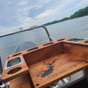 African Mahogany (sapele) Pontoon Boat Bar and Tray - Etsy