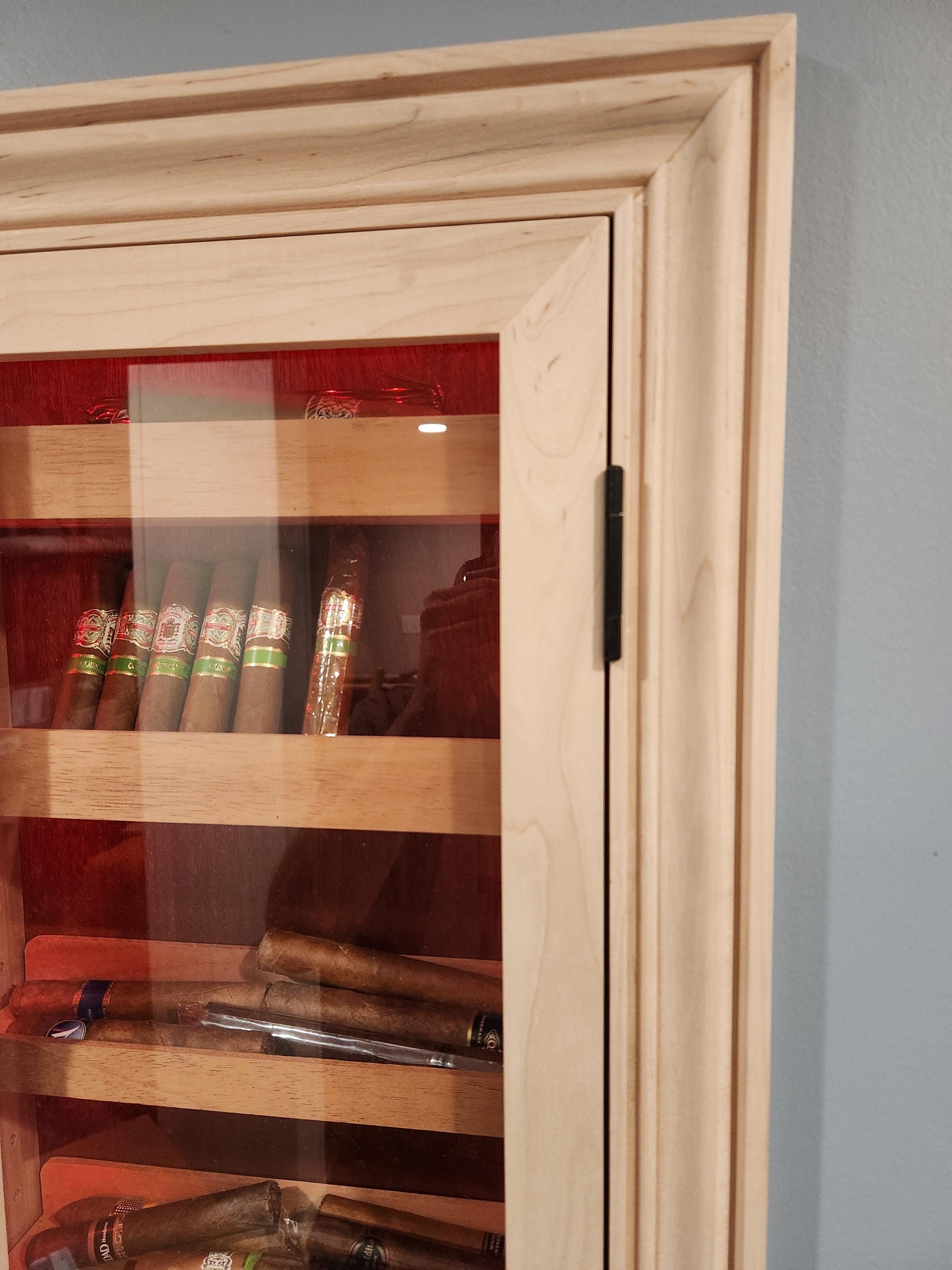 Handmade Maple In-wall Cigar Humidor With LED, Boveda Kit - Etsy