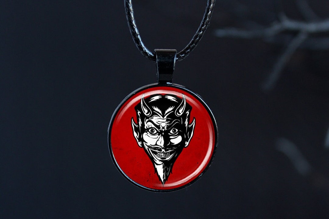 Satan Pendant, Occult Jewelry With Devil Face Lucifer Symbol, Goetia ...