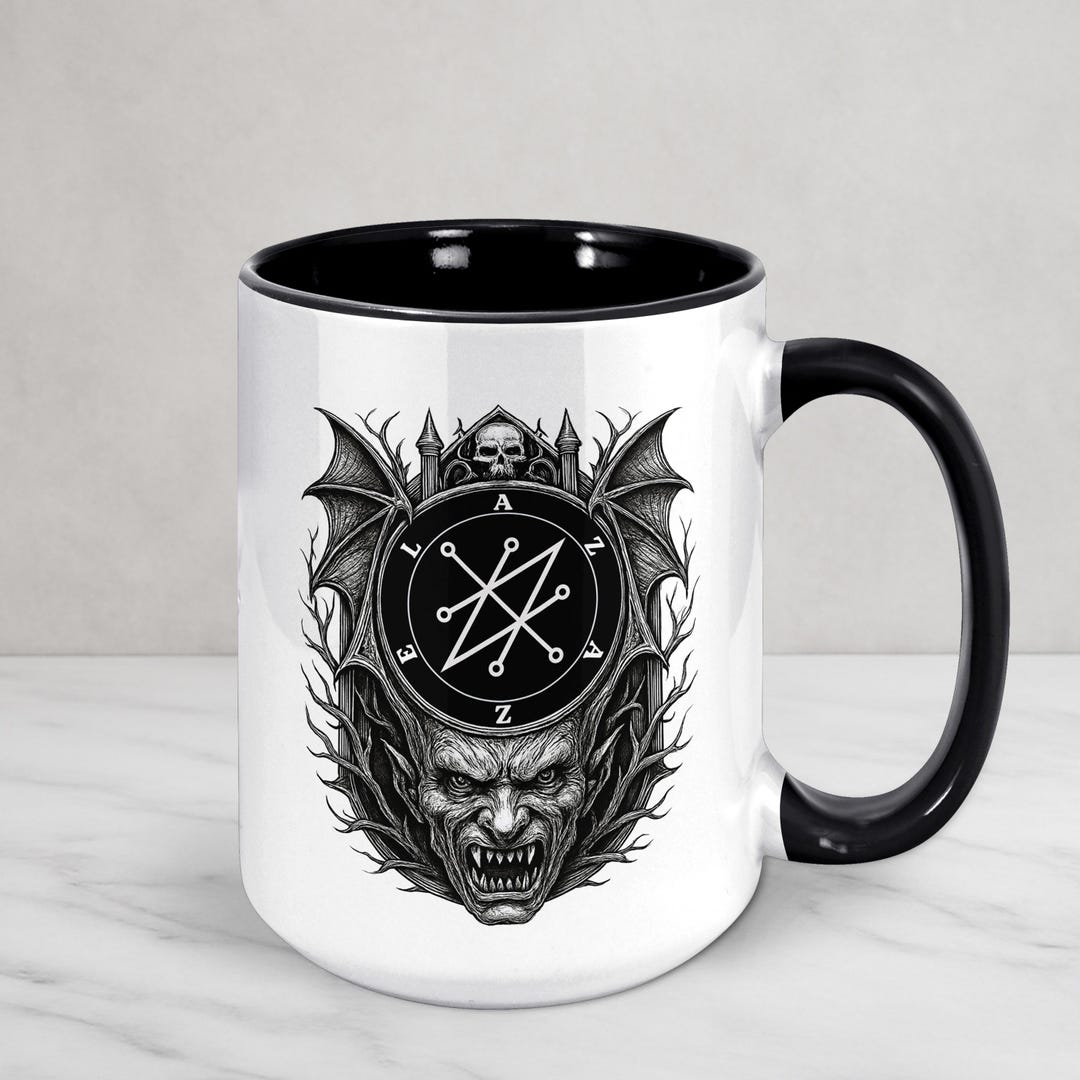 Azazel Demon Sigil Mug, Goetia Coffee Cup for Witchcraft, Ritual Work ...