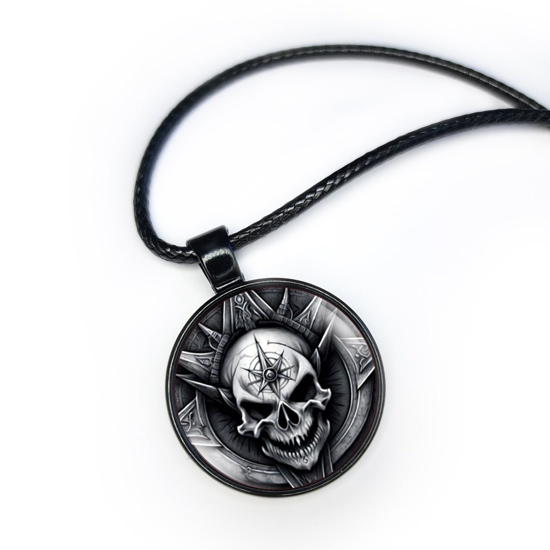Skull Necklace Gothic Jewelry, Goth Style Skull Charm, Dark Satanic ...