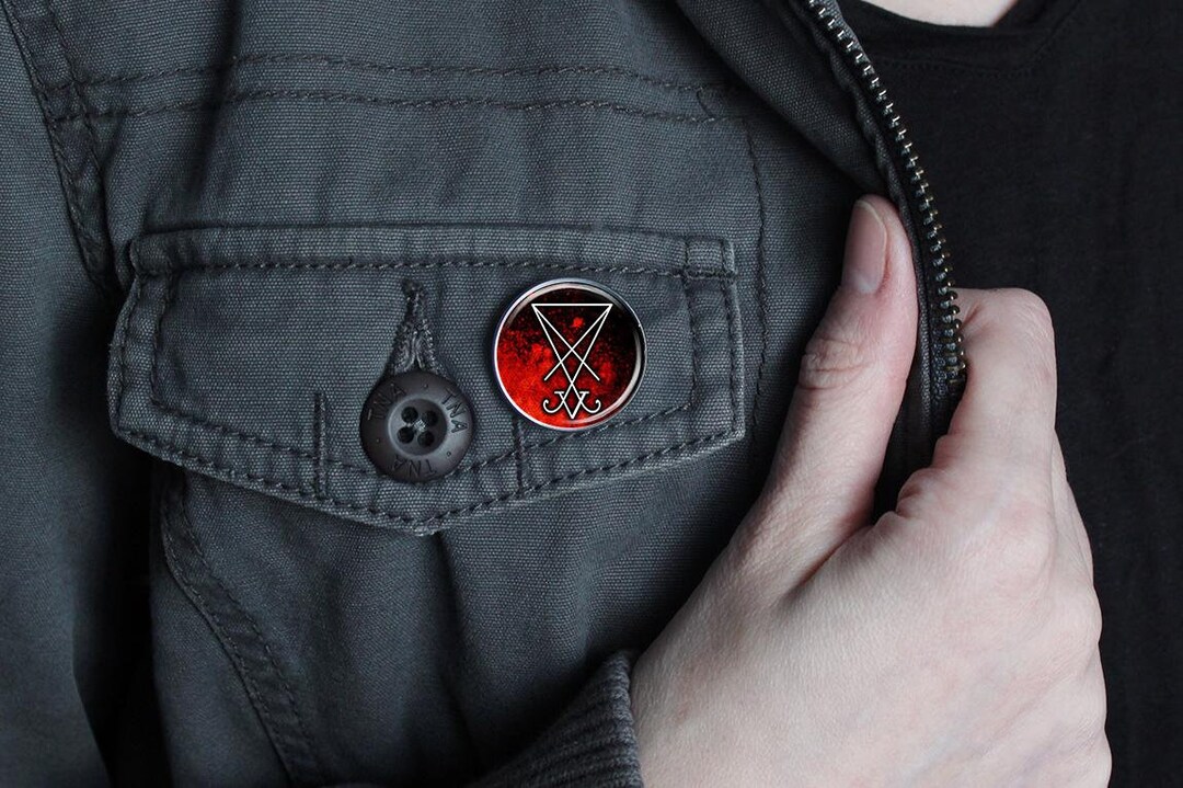 Lucifer Sigil Pin, Black Magick Badge, Left Hand Path Accessory, Witchy ...