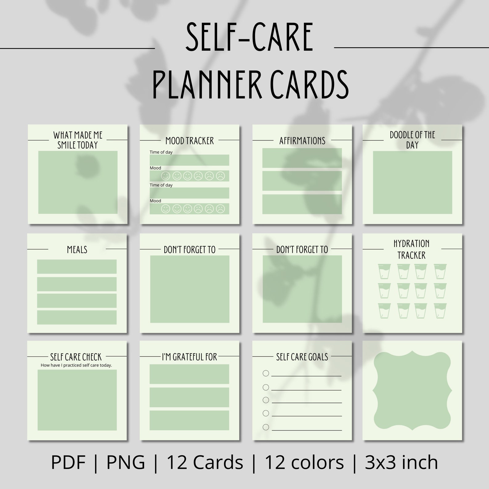 Pastel Self Care Planner Cards Planner Cards Printable - Etsy