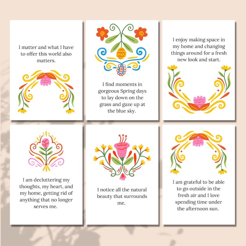 Spring Affirmations Cards Inspiration Affirmations for Change - Etsy