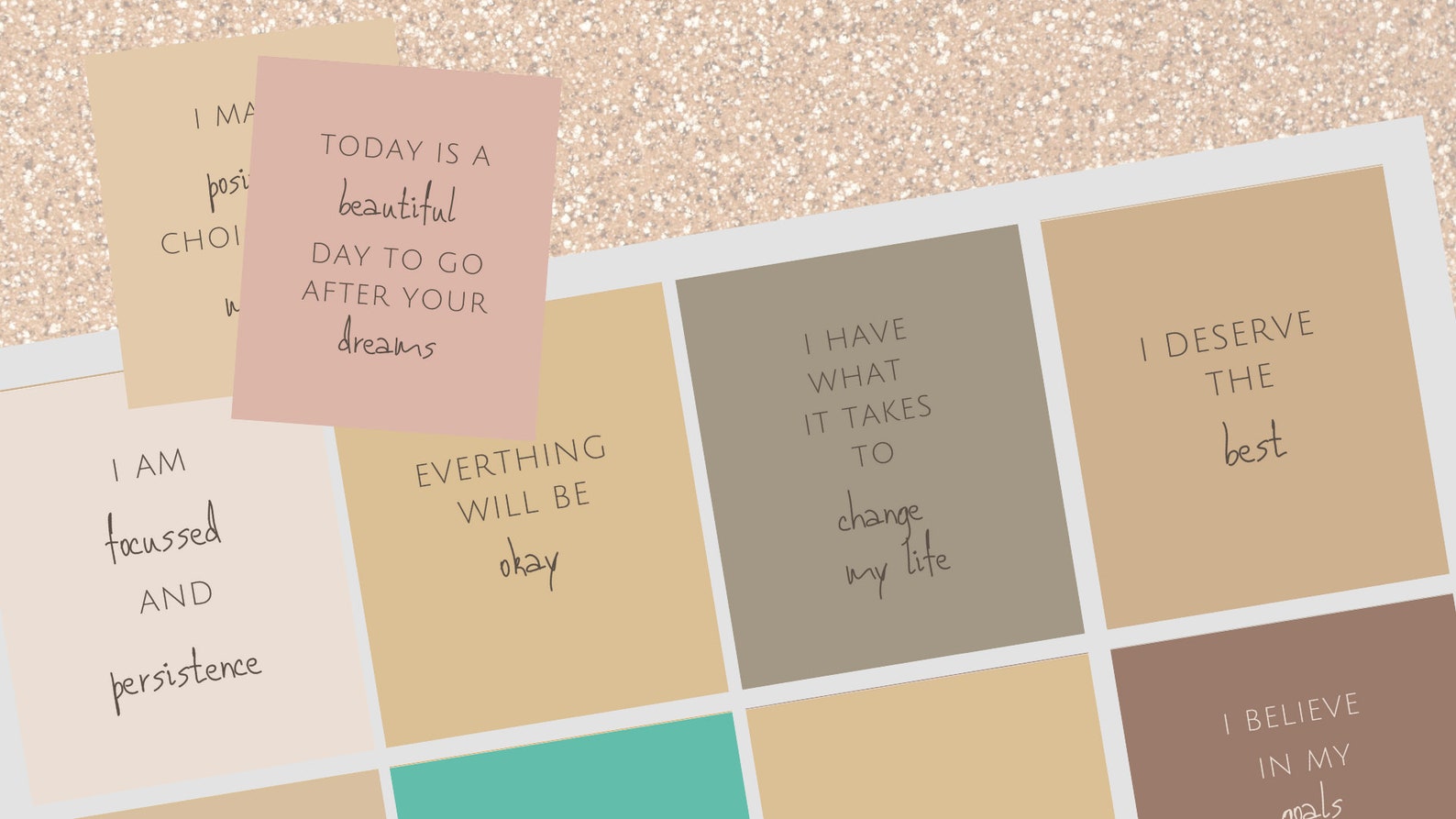 40 Neutral Colors Affirmation Cards Printable Cards - Etsy UK