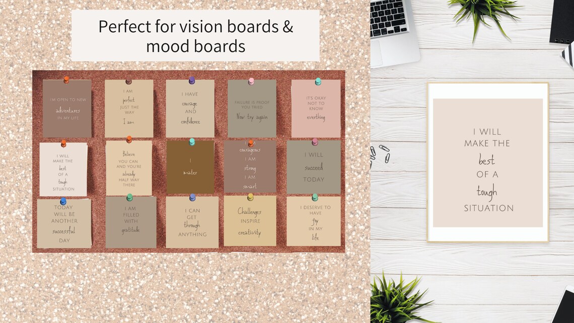 40 Neutral Colors Affirmation Cards Printable Cards - Etsy