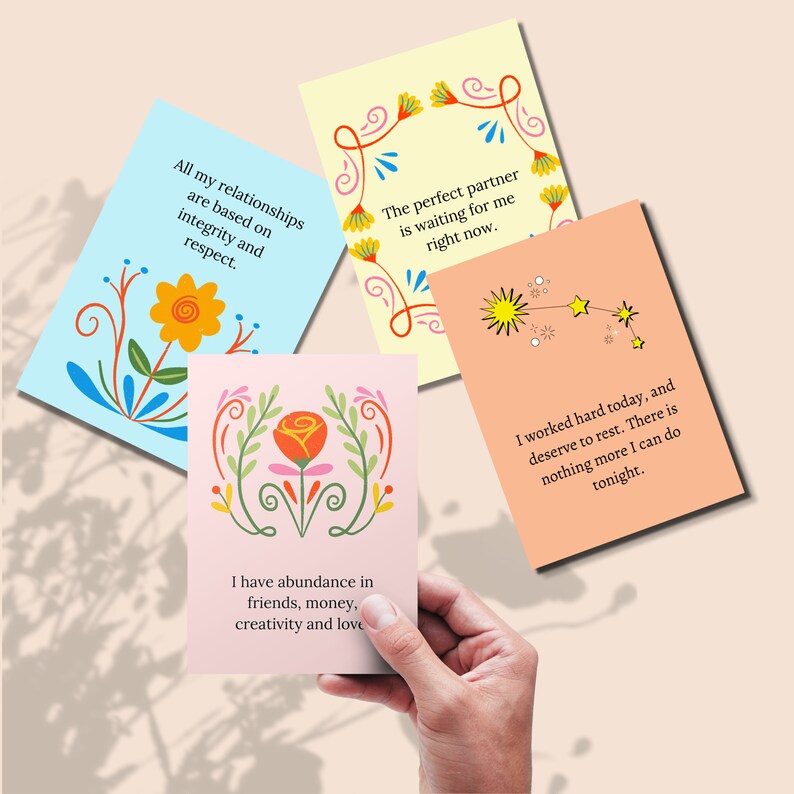 Spring Affirmations Cards Inspiration Affirmations for Change - Etsy