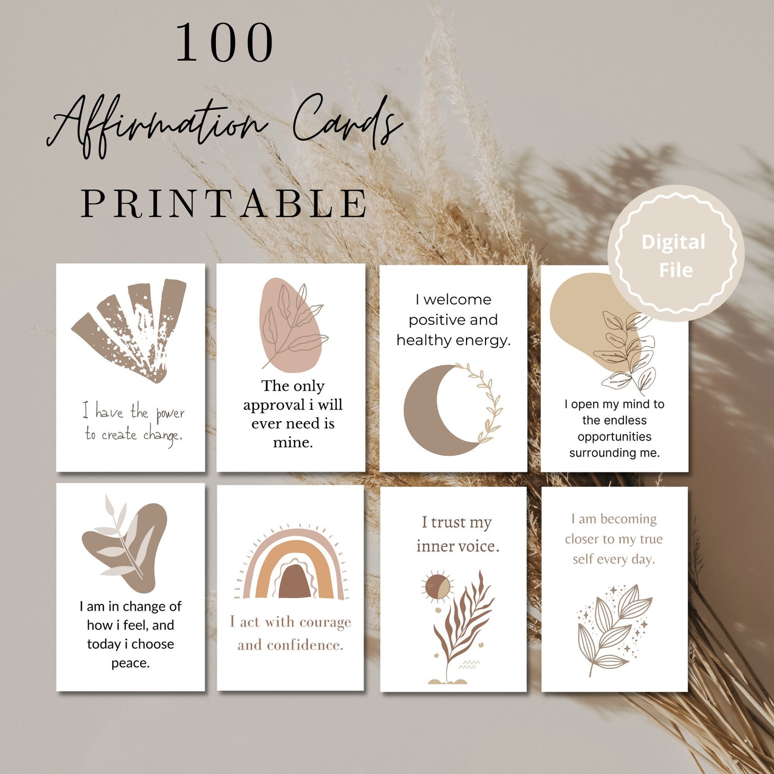 Boho Affirmation Cards Printable Affirmations Boho | Etsy Canada