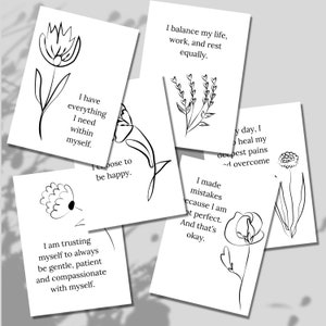 45 Affirmation Cards Digital Download Mindfulness | Etsy