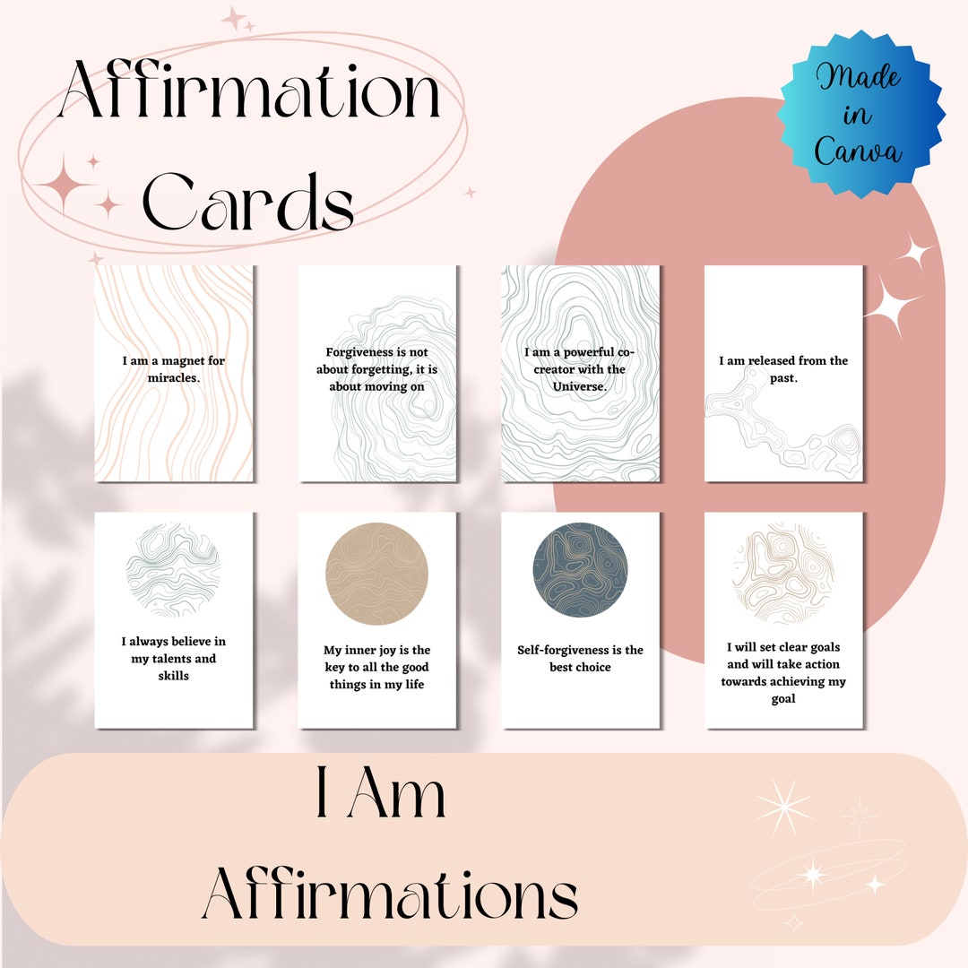60 I Am Affirmations for Manifestation, Neutral Daily Affirmations Deck ...