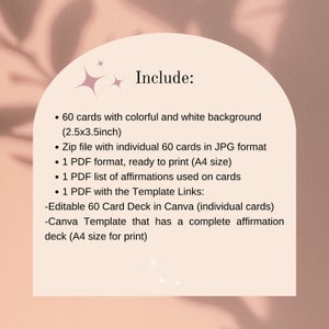 60 Affirmation Cards Digital Download, Mindfulness Affirmations Deck ...