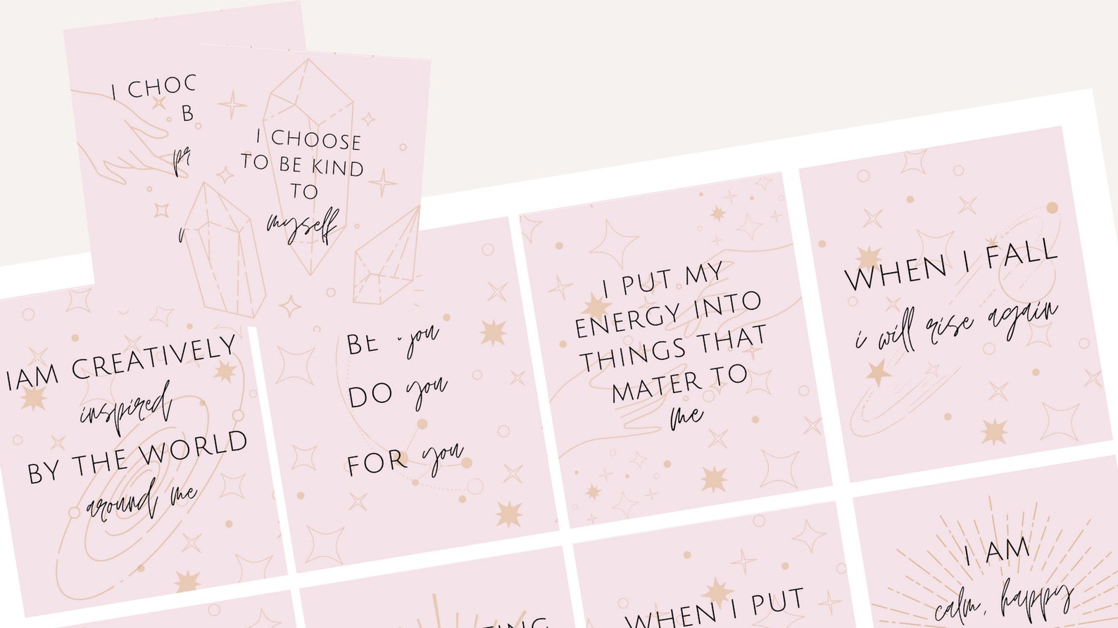 32 Daily Affirmation Cards Universe and Star Design Daily | Etsy