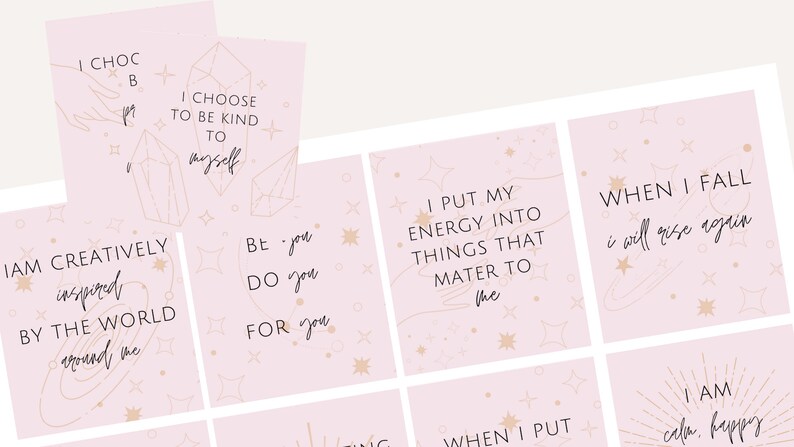 32 Daily Affirmation Cards, Universe and Star Design, Daily ...