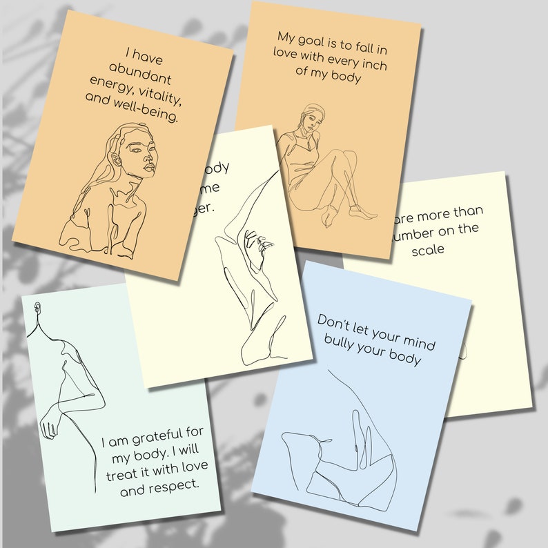 Body Positivity Affirmation Cards Positive Affirmations for - Etsy