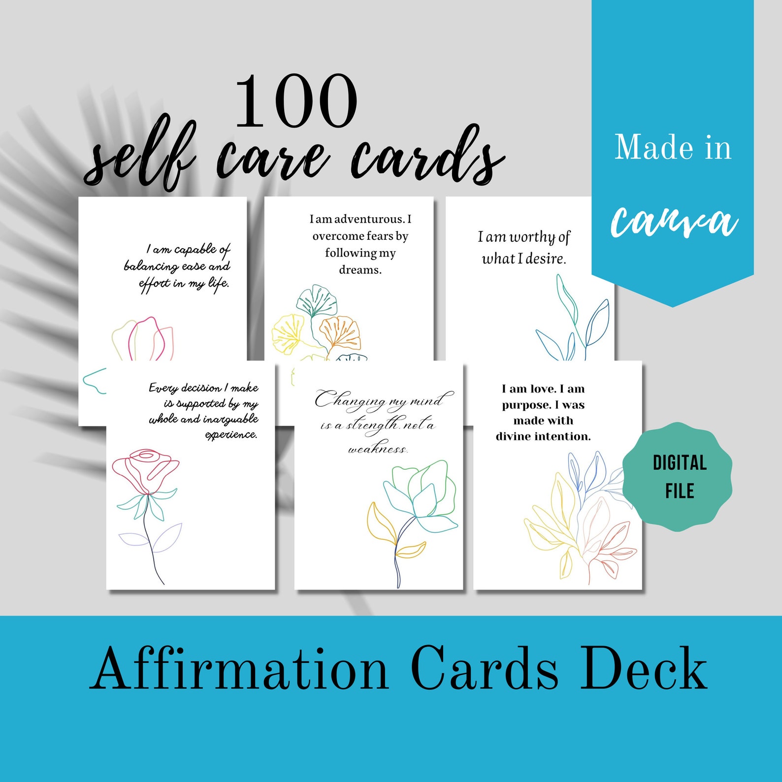 100 Affirmation Cards Digital Download Mindfulness - Etsy UK