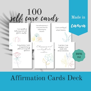 100 Affirmation Cards Digital Download Mindfulness - Etsy