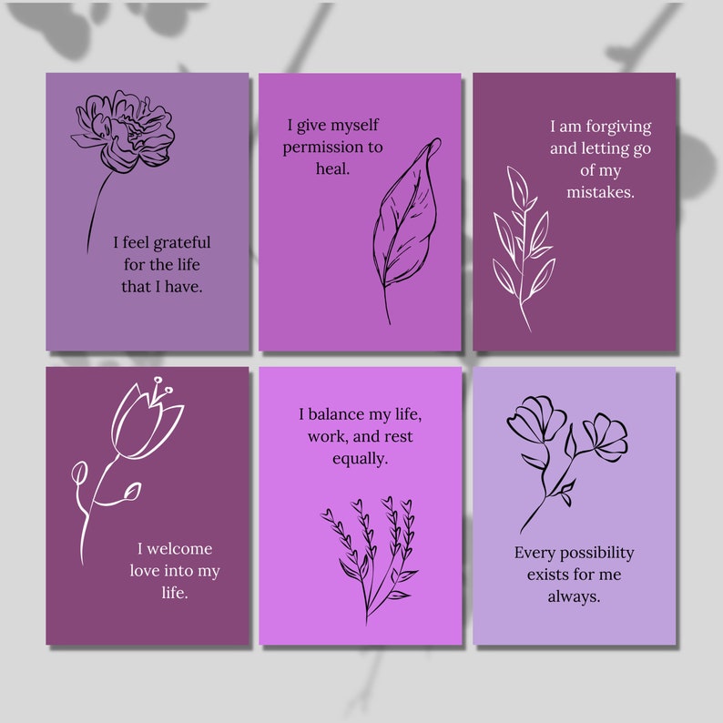45 Affirmation Cards Digital Download Mindfulness - Etsy
