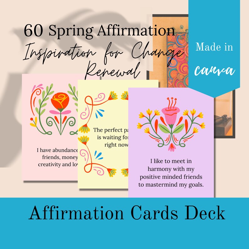 Spring Affirmations Cards Inspiration Affirmations for Change - Etsy