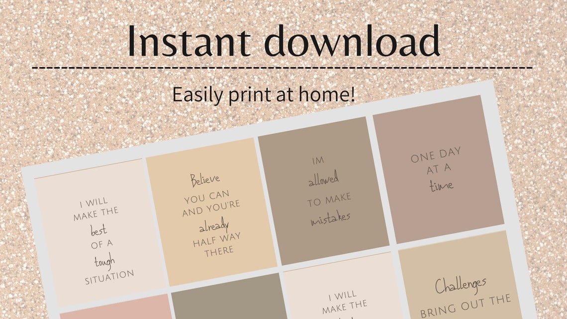 40 Neutral Colors Affirmation Cards Printable Cards - Etsy