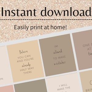 40 Neutral Colors Affirmation Cards, Printable Cards, Positivity Cards ...