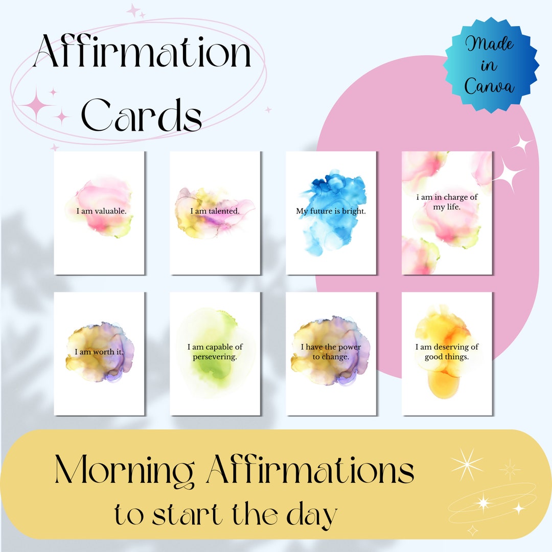 60 Morning Affirmation Cards Digital Download, Good Affirmations to ...