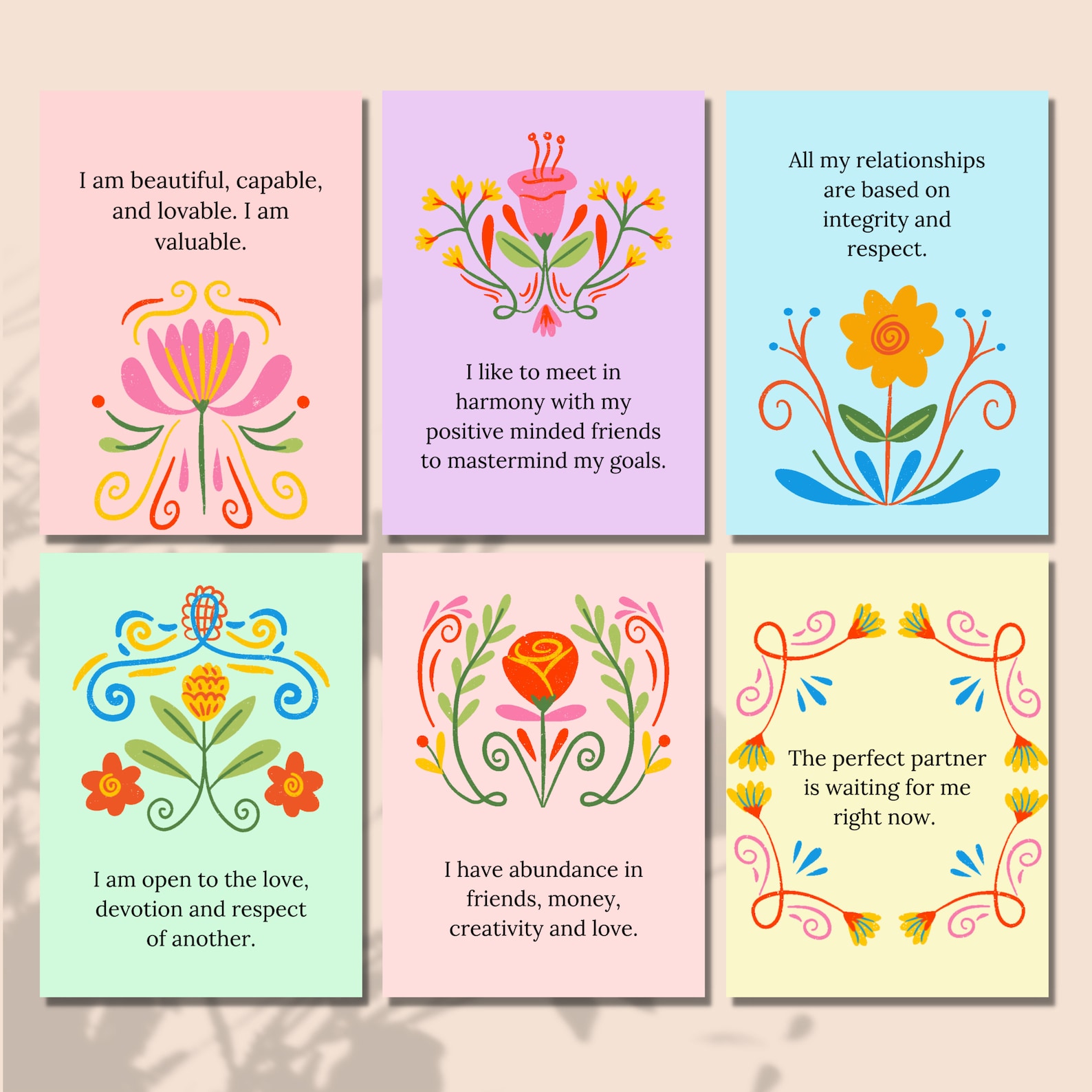 Spring Affirmations Cards Inspiration Affirmations for Change - Etsy