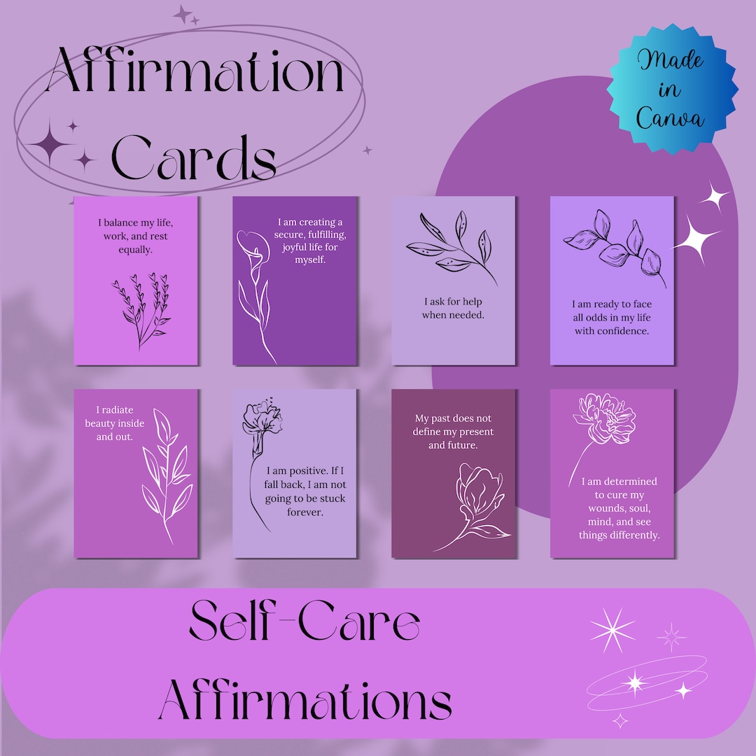 45 Affirmation Cards Digital Download, Mindfulness Affirmations Deck ...