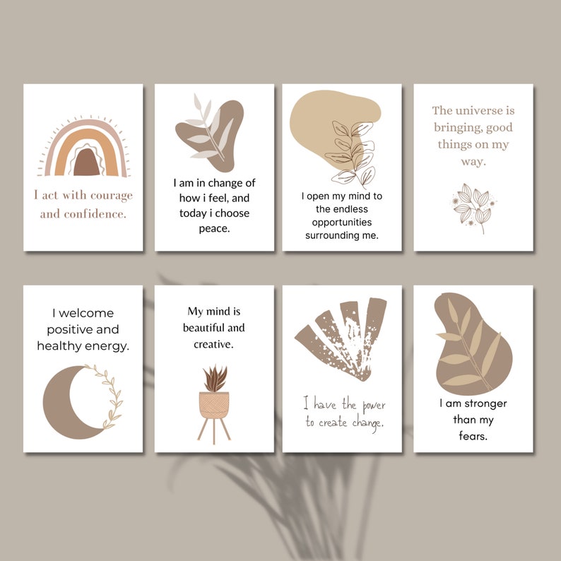 Boho Affirmation Cards Printable Affirmations Boho - Etsy