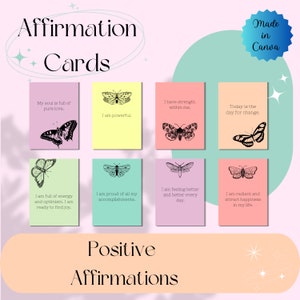 60 Affirmation Cards Digital Download, Mindfulness Affirmations Deck ...