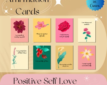 60 Affirmation Cards Digital Download, Mindfulness Affirmations Deck ...