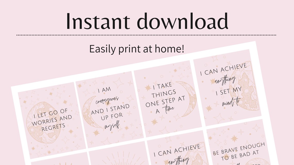 32 Daily Affirmation Cards Universe and Star Design Daily | Etsy