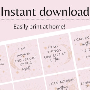 32 Daily Affirmation Cards, Universe and Star Design, Daily ...