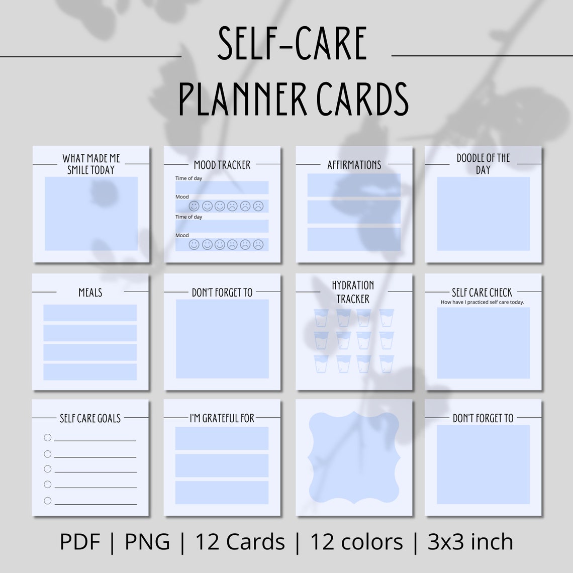 Pastel Self Care Planner Cards Planner Cards Printable - Etsy