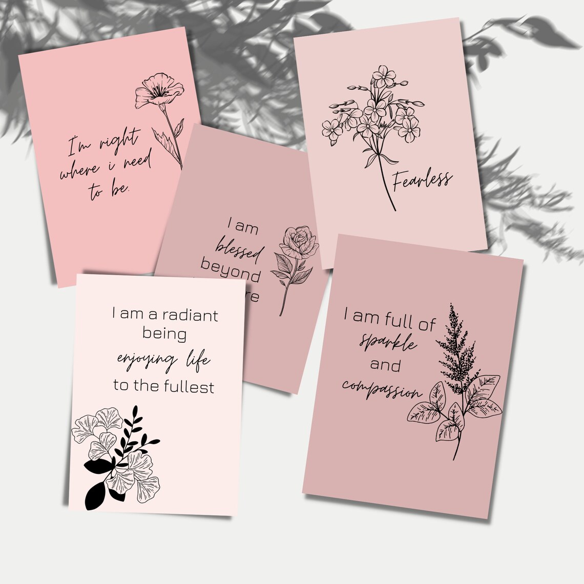 60 Affirmation Cards Digital Download Mindfulness - Etsy